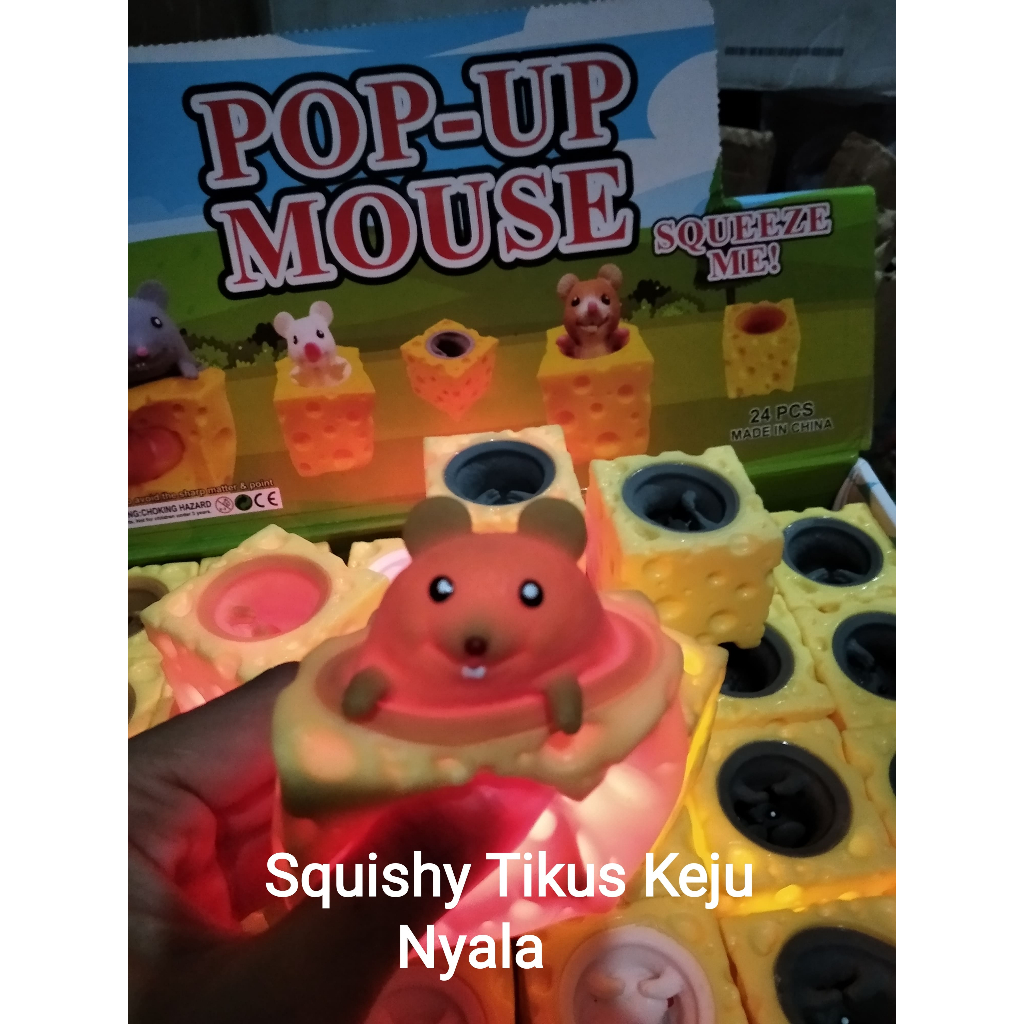 Cheese Mouse LED Squishy Toy Can Light Up Flexible and Chewy | Shopee ...