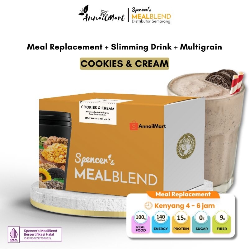 Spencer's MealBlend Cookies & CreamBox @ 15 Sachets Meal Replacement Multigrain Slim Solution ...