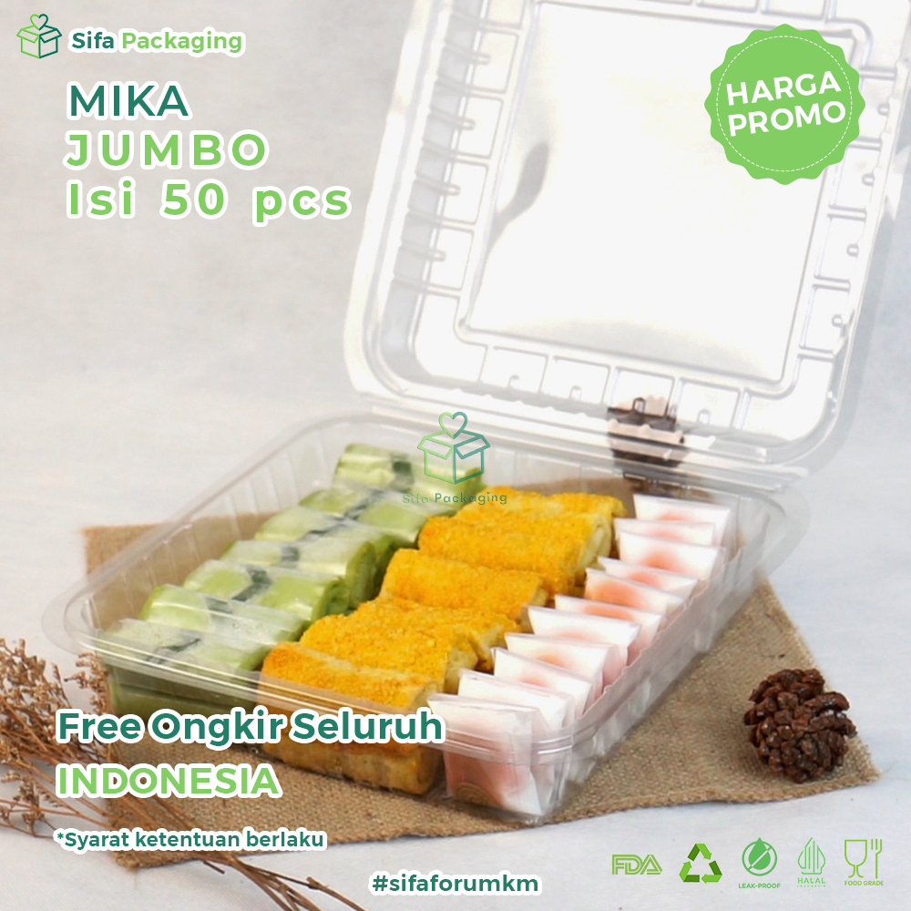 Mika Plastic Jumbo Cake Large Box Mika Food Box Square Sponge Cake Wet ...