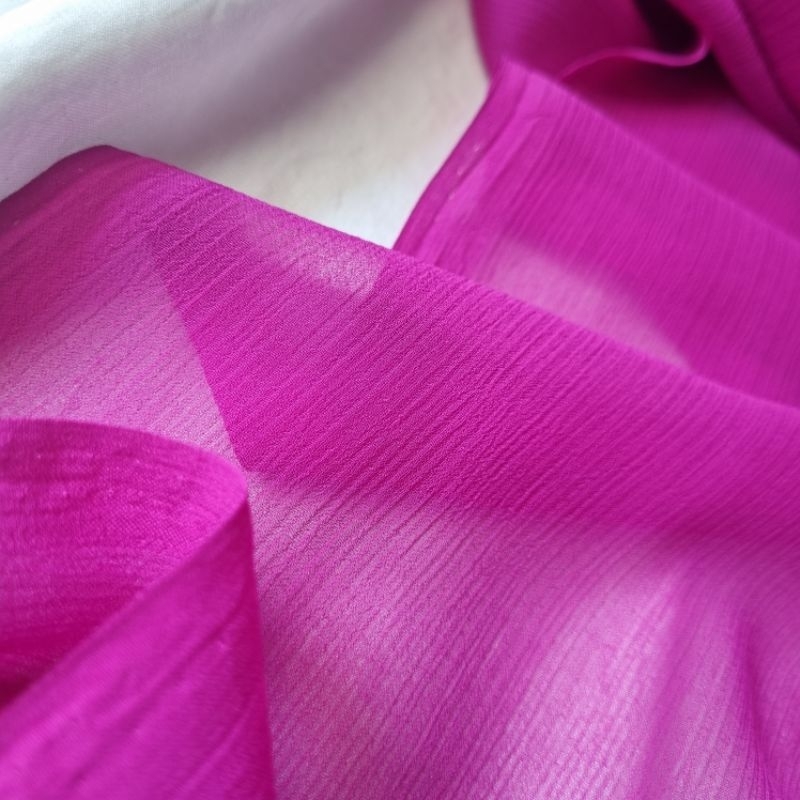 Yoryu Chiffon Fabric | Crinkle Semi Silk Chiffon Material (Indian Sari ...
