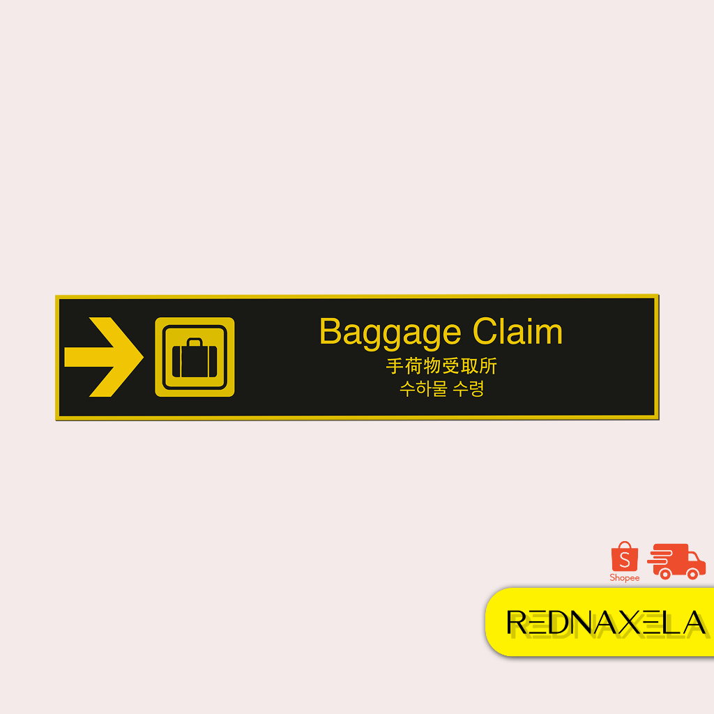 Vinyl Airport Sign Baggage Claim Sticker Travel Luggage Sticker ...