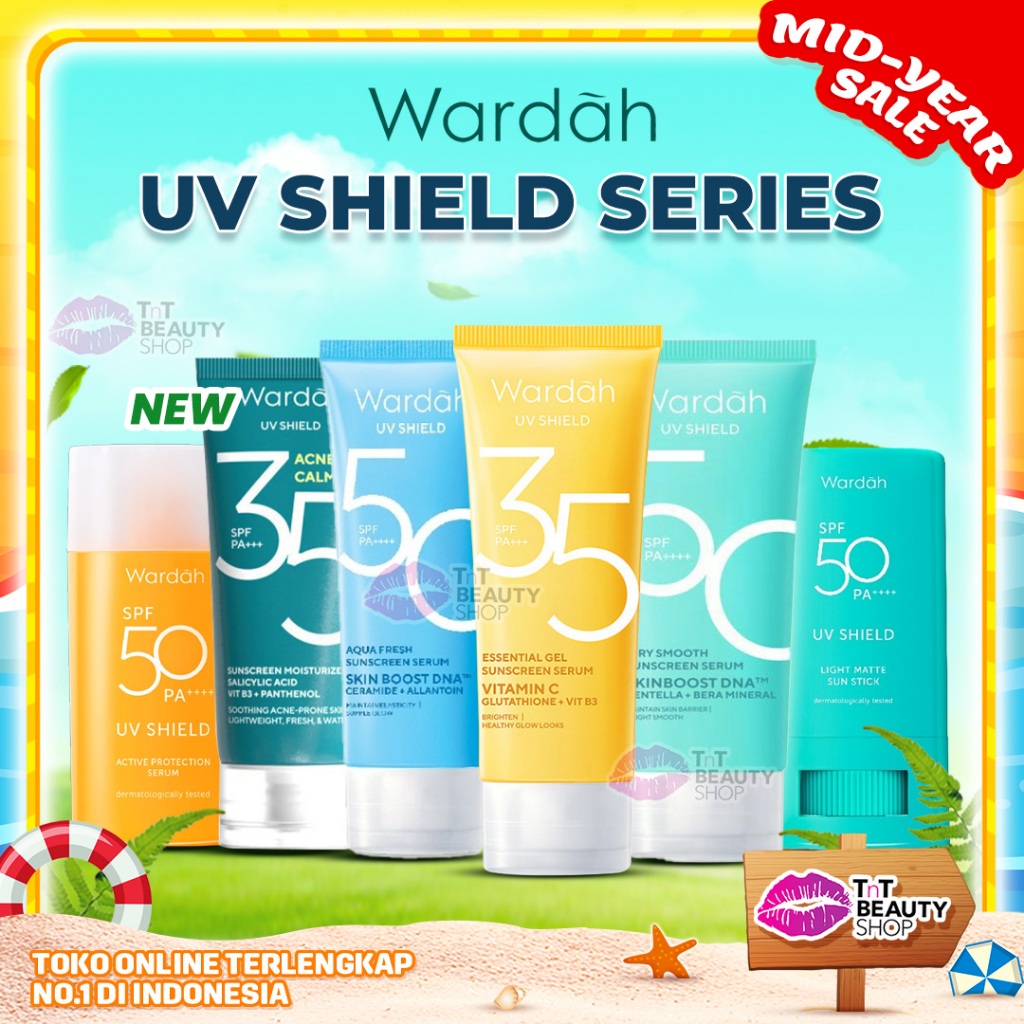Wardah Sun Screen SERIES - UV Shield Aqua Fresh Essence | Spf 50 PA ...