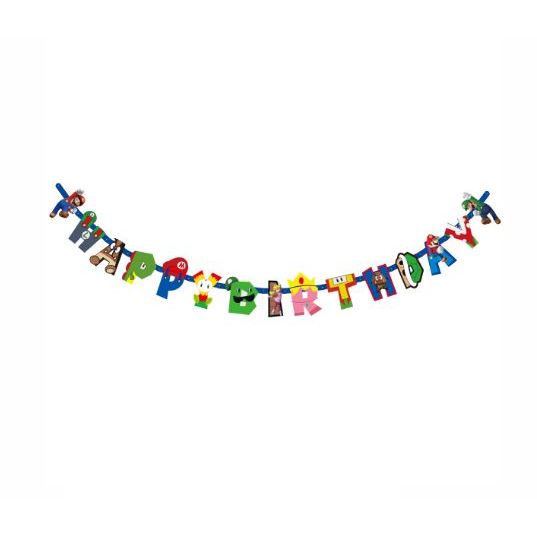 Bunting Flag / HBD Happy Birthday Super Mario Banner | Shopee Philippines