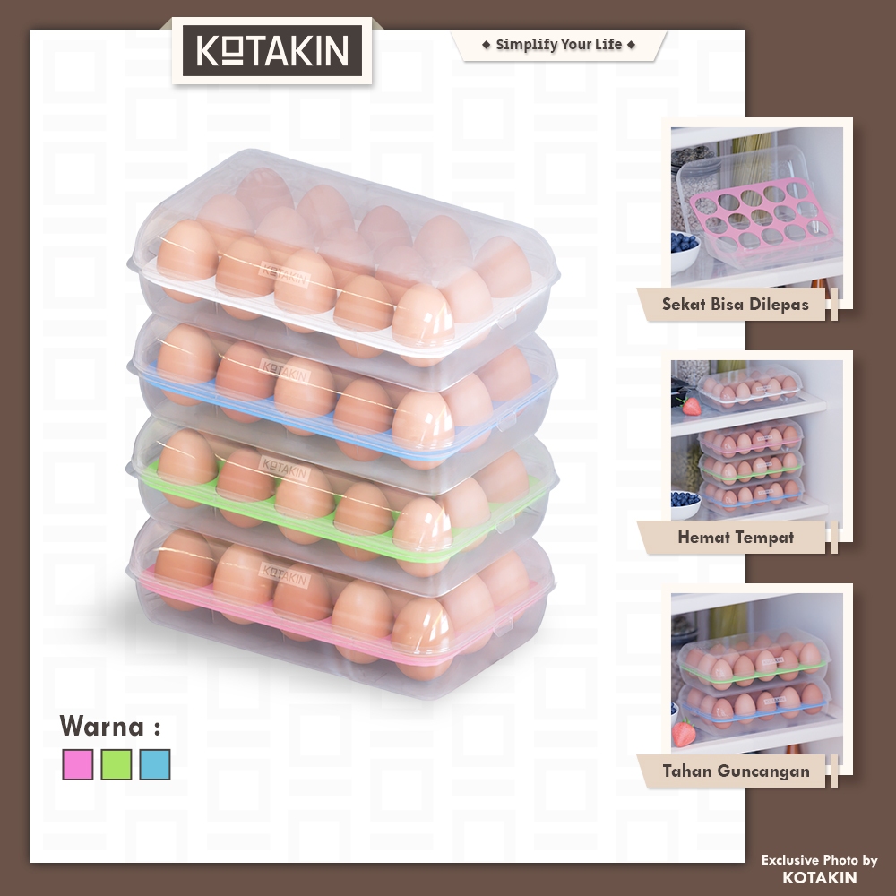 Egg Box 15 Holes Partition Storage Egg Box Refrigerator Box Kitchen ...