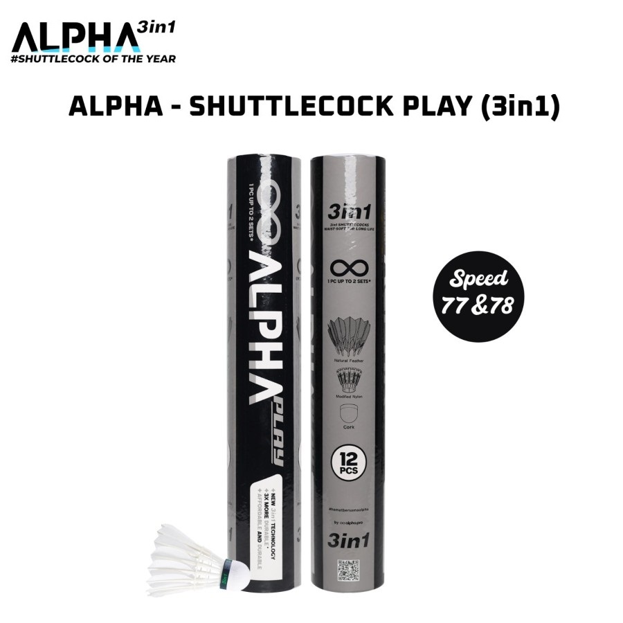 Alpha Play - 3 in 1 / Alpha Play Badminton Shuttlecock Badminton ...