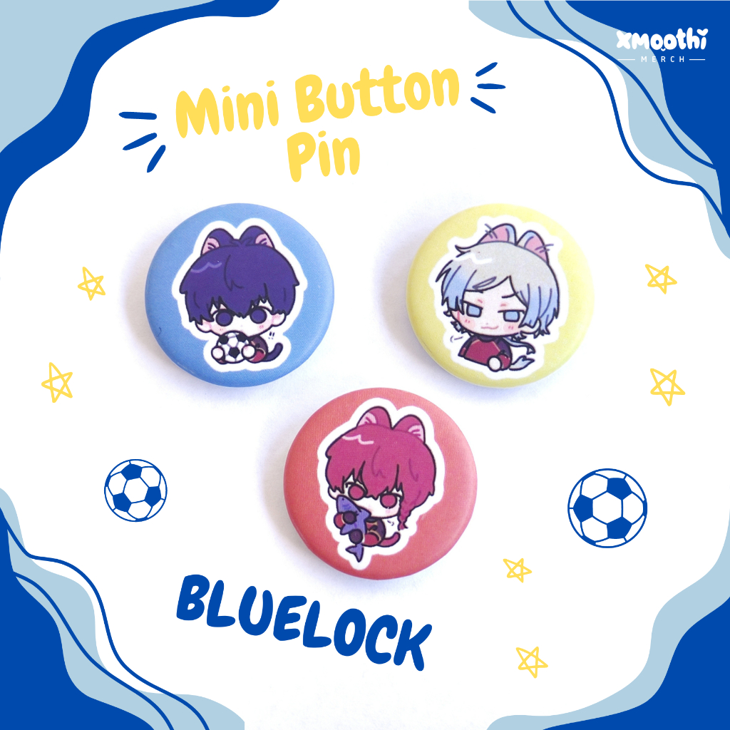 Bluelock BUTTON PIN - BLUELOCK KAISER ISAGI KURONA - ANIME MERCHANDISE ...