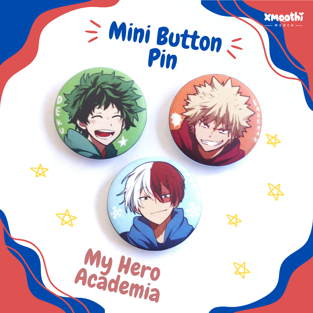 My HERO ACADEMIA BUTTON PIN - BOKU NO HERO ACADEMIA - DEKU TODOROKI ...