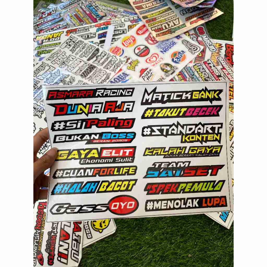 GLOSSY VIRAL WORDS STICKER PACK / LATEST WORDS STICKER / HELMET STICKER ...