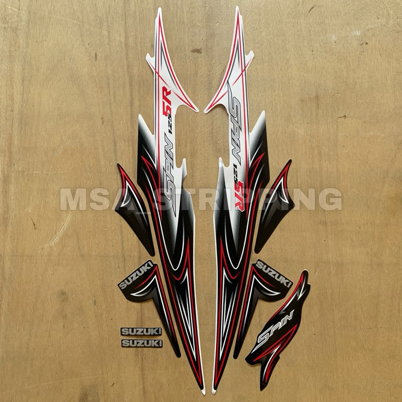 HITAM PUTIH Stripping strip stickers stickers lis polet body Suzuki ...
