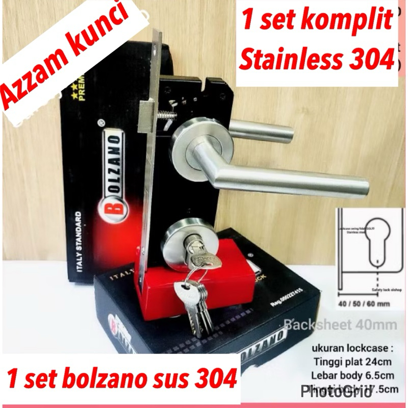 HITAM Complete split style door lock black sus 304 door lock set bhn ...