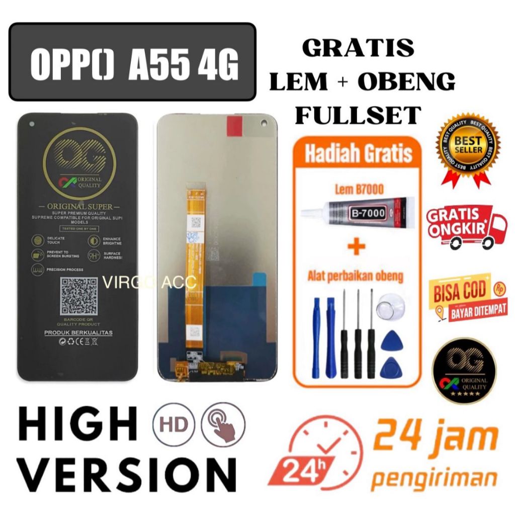 Lcd OPPO A55 4G fullset free Glue+Screwdriver/LCD TOUCHSCREEN OPPO A55 ...