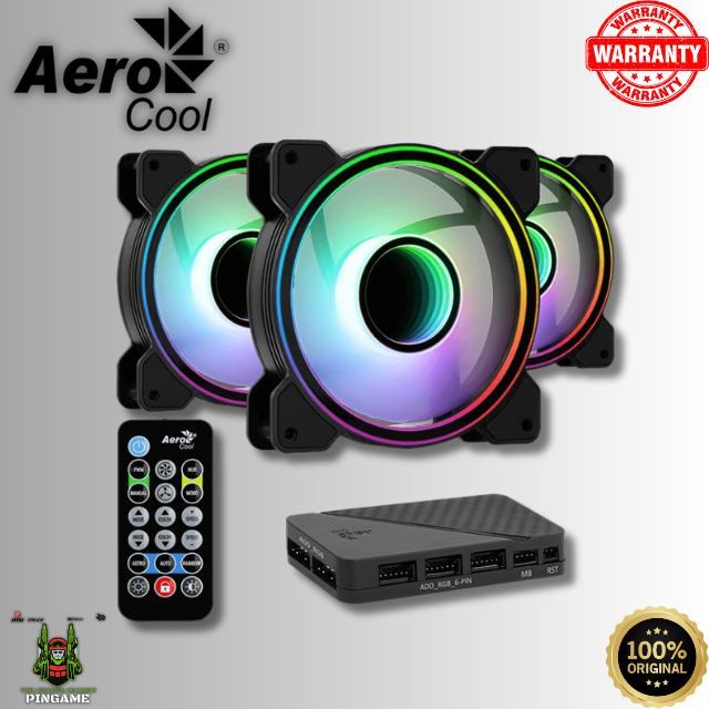 Aerocool MIRAGE 12 ARGB PRO | 1x FAN HUB CONTROLLER | 3x12cm FAN CASE ...