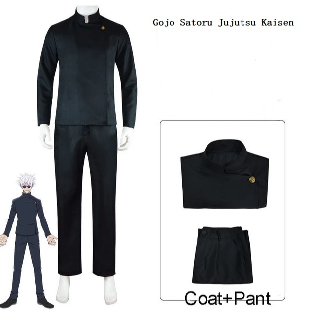 Anime Jujutsu Kaisen Gojo Satoru Cosplay Costume Glasses High School ...