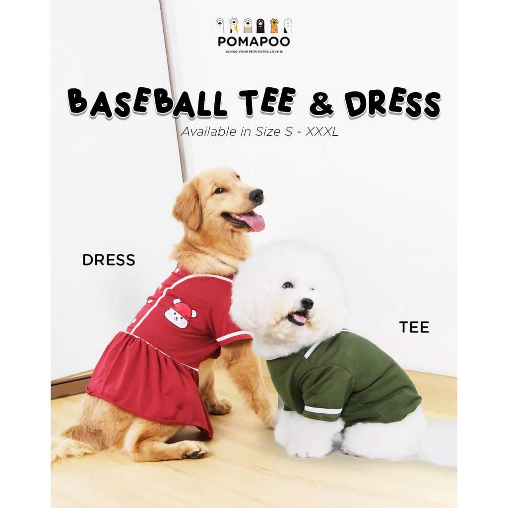 POMAPOO - Cat Clothes and Dog Clothes Baseball Dress and Baseball Tee ...