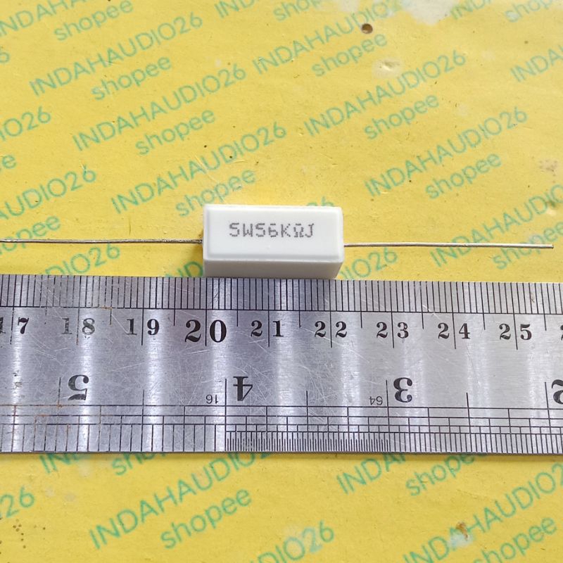 TAIWAN 56K 5W resistor 56 kilo ohm THICK FOOT COPPER LIGHT 5 watt 5watt ...
