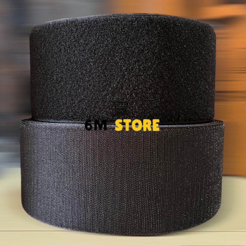 HITAM Black Velcro Adhesive 10cm Length 25 Meters (27 yards) | 1 Set ...