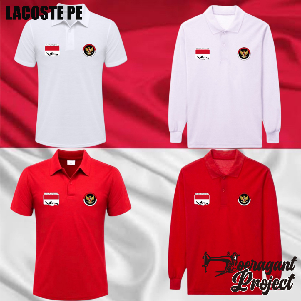 PUTIH MERAH Indonesian Red and White Garuda Logo Collar Polo Shirt ...