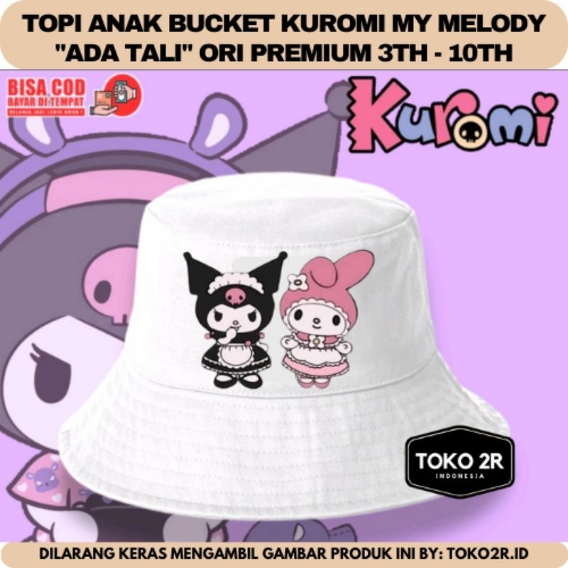 MY MELODY KUROMI BUCKET CHILDREN'S HAT MATERIAL (ORI AMERICAN DRILL) PREMIUM NEAT STITCHING ...
