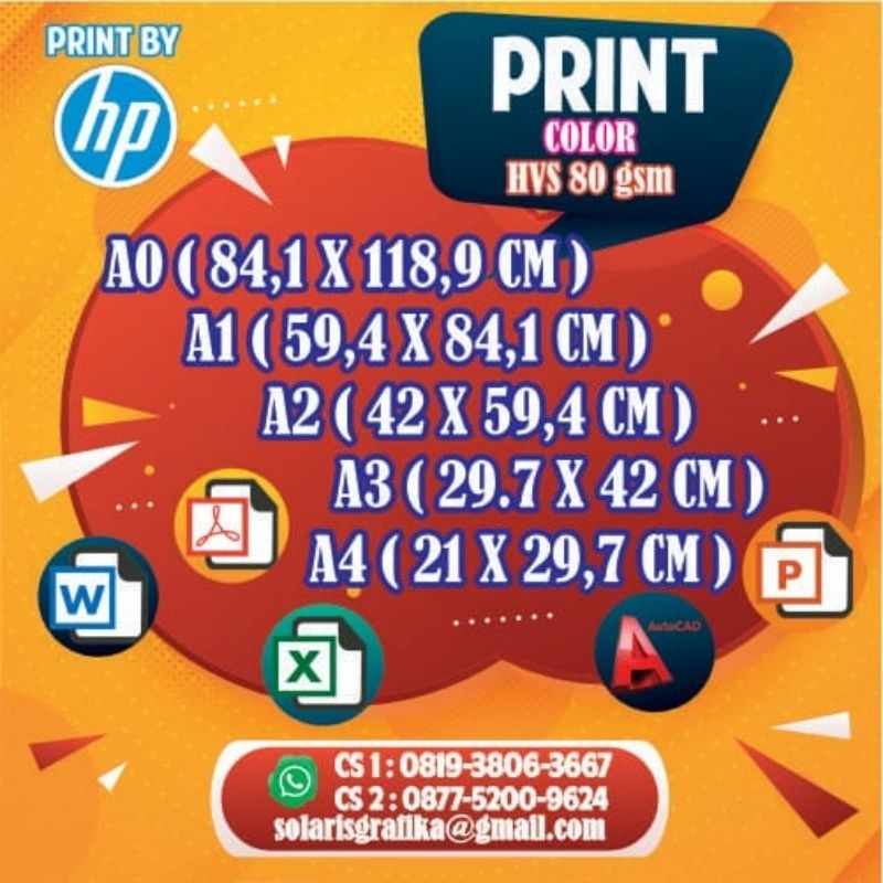 Print A0 A1 A2 A3 Print Hvs Color / Photopaper / Alberos | Shopee ...