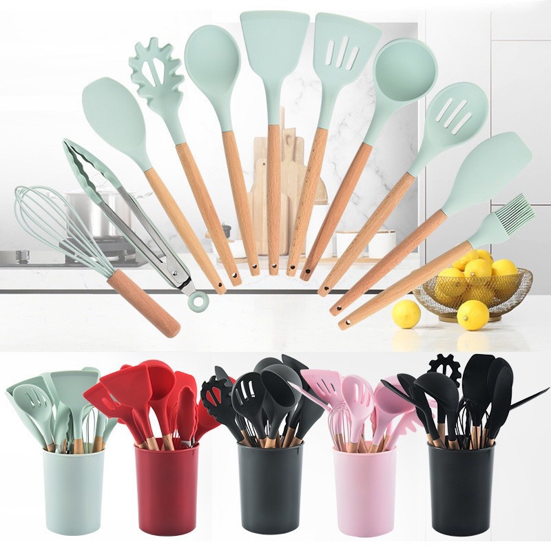 Complete Cooking Tools/Silicone Spatula 11pcs Free Container | Shopee ...