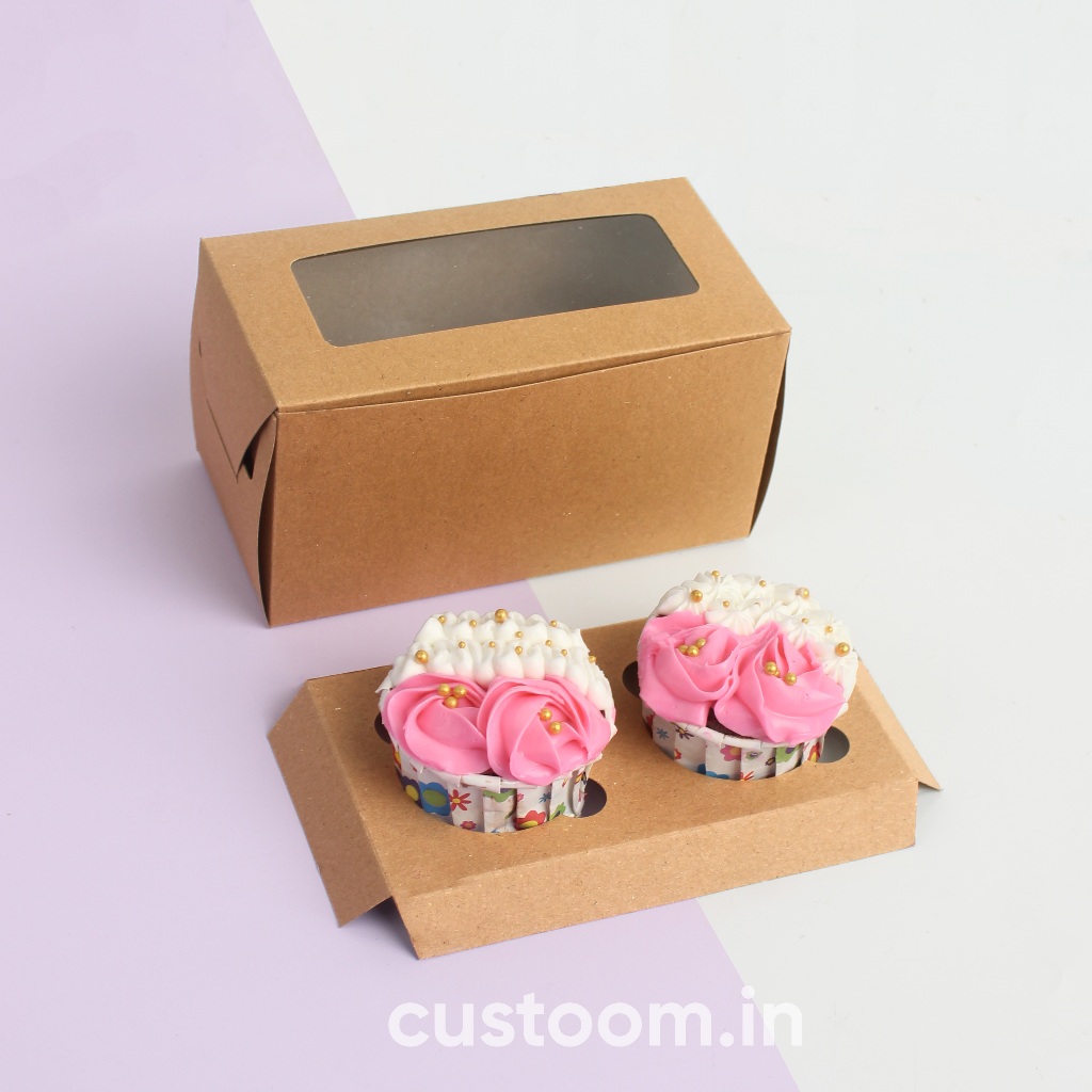 1759 Cupcakes contains 2 (Uk. 17,5 x 9x9 cm) - Snack Cake Box- Pudding ...