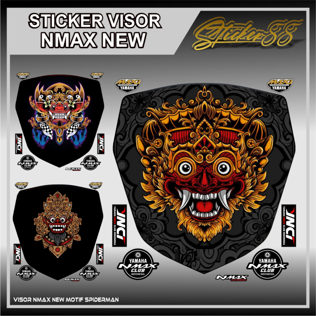 New NMAX VISOR Sticker / Winshield BARONG LEAK BALI VISOR Sticker ...
