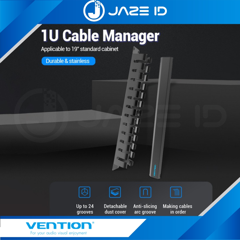 Vention Cable Manager 1U Wire Management Rack Server Cable Wiring ...