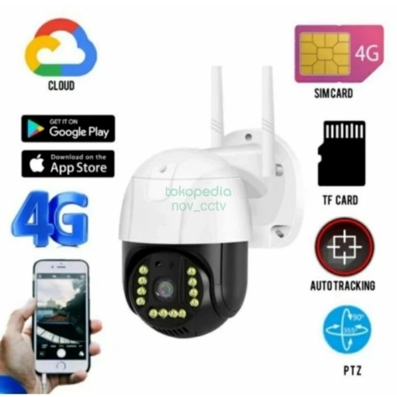 Cctv OUTDOOR SIM CARD 8MP HD WATERPROOF PTZ CAMERA 360 Degree | Shopee ...