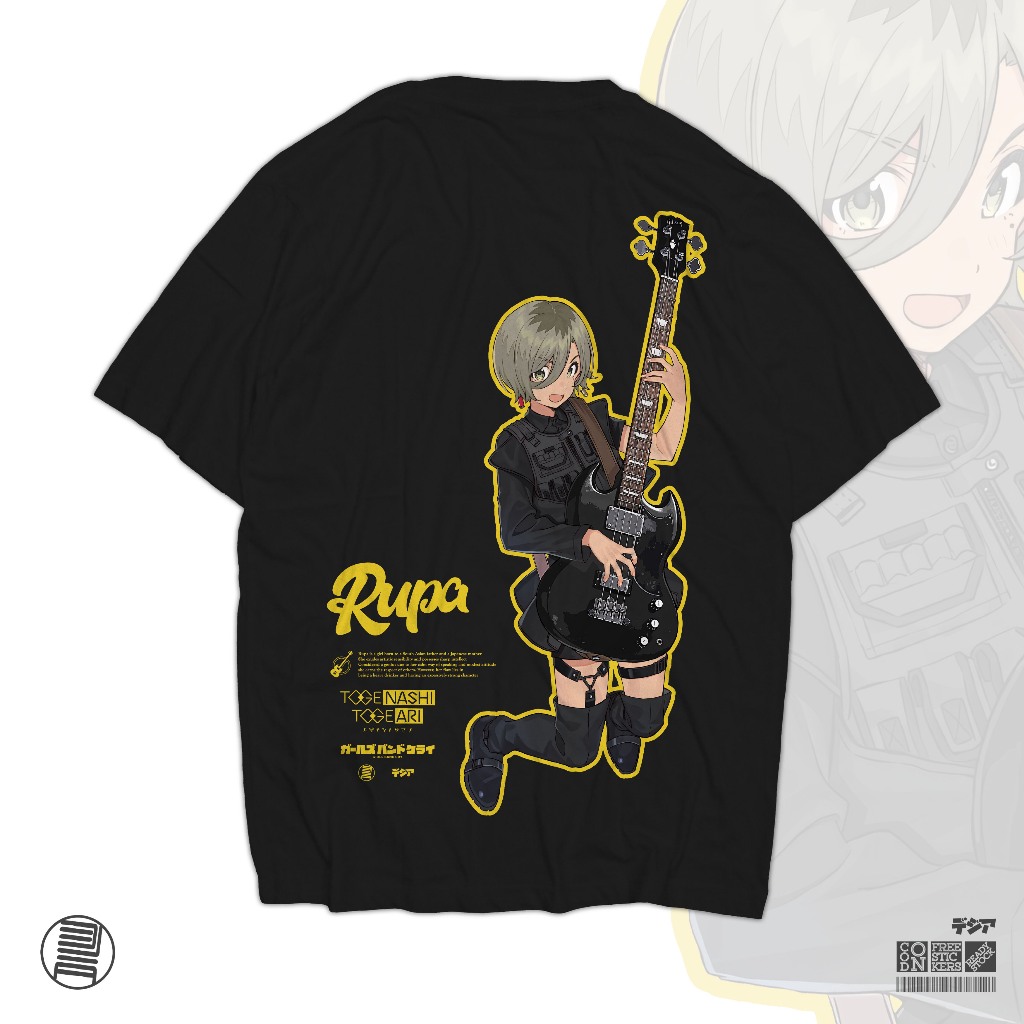 Girls Band Cry Togenashi Togeari Band Music Anime Manga T-Shirt ...