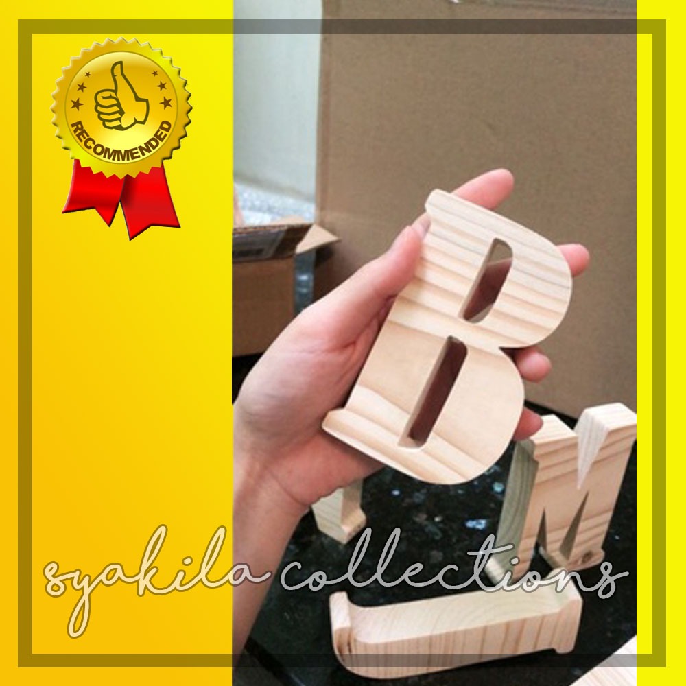 KAYU 10cm high unit wooden letter numbers from Dutch teak wood | Shopee ...