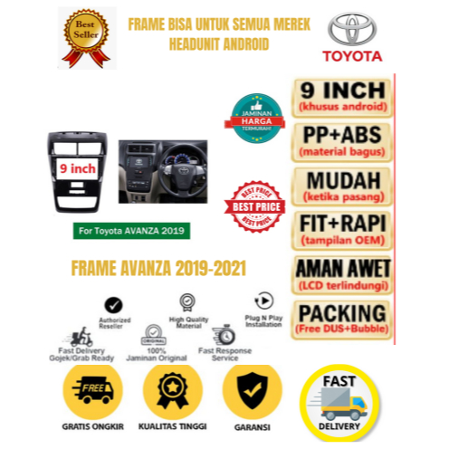 Toyota AVANZA 2018. Android Head unit Frame 9 inch/10 inch | Shopee ...
