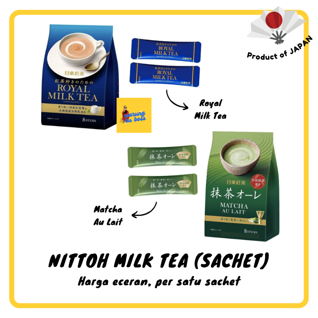 Nittoh Royal Milk Tea Peach Strawberry Amaou Original Matcha Au Lait Nittoh Milk Tea Japan ...