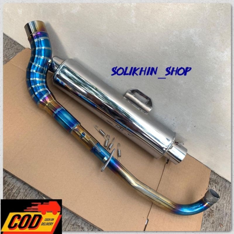 (1) 1 Set NLK exhaust conical open blue pipe canister 51mm for xrm 125 ...