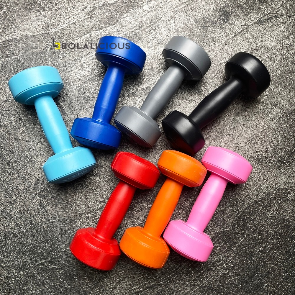 Barbell 1kg Dumbbell PVC Plastic Strong Dumble Already Filled | Shopee ...