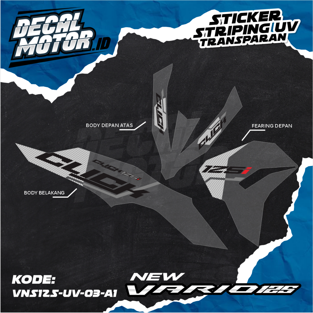 Vario New 125 Gen 2 UV Transparent Striping Stickers 2022 2023 2024 ...