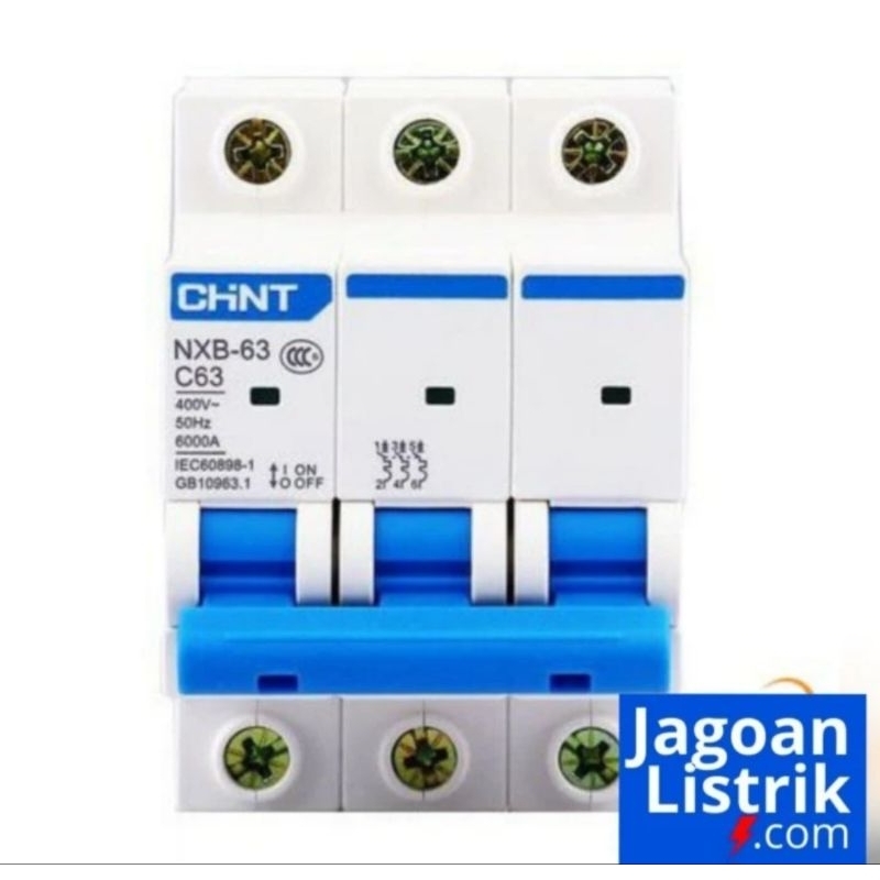 Mcb CHINT 3 Phase NXB-63 3P 3 Pole 6A 10A 16A 20A 25A 32A 40A 50A 63A CHNT ORIGINAL CHINT 100% ...