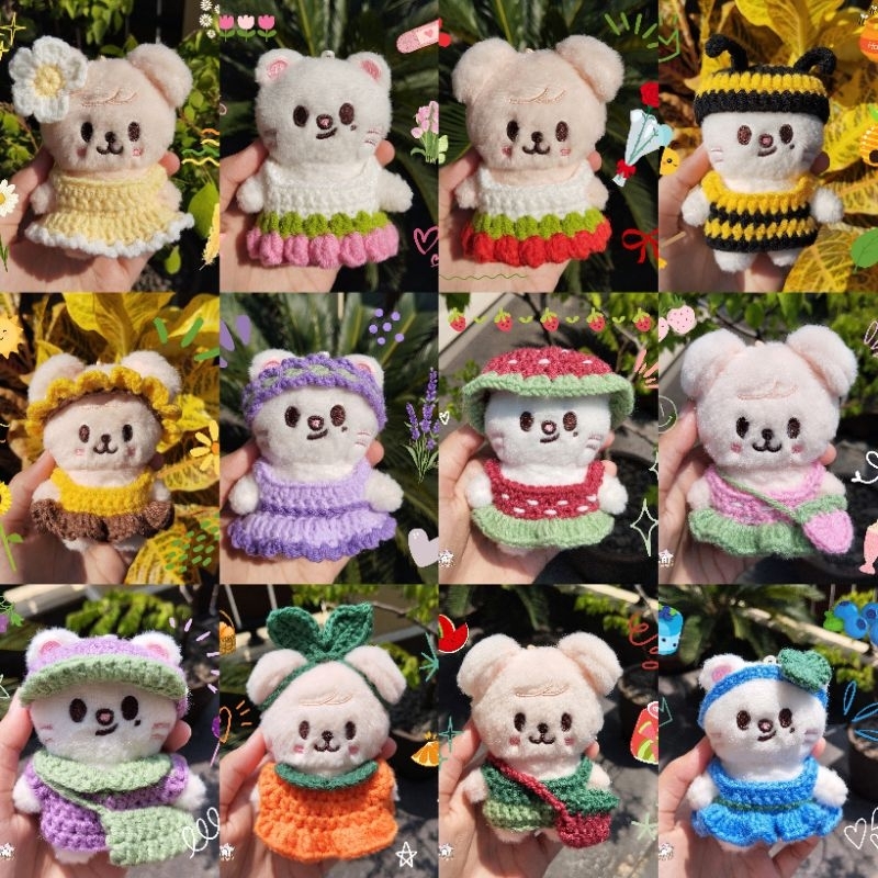 Crochet Clothes (knitted Clothes) kpop doll 10cm SKZOO SKZ Fruit Flower ...