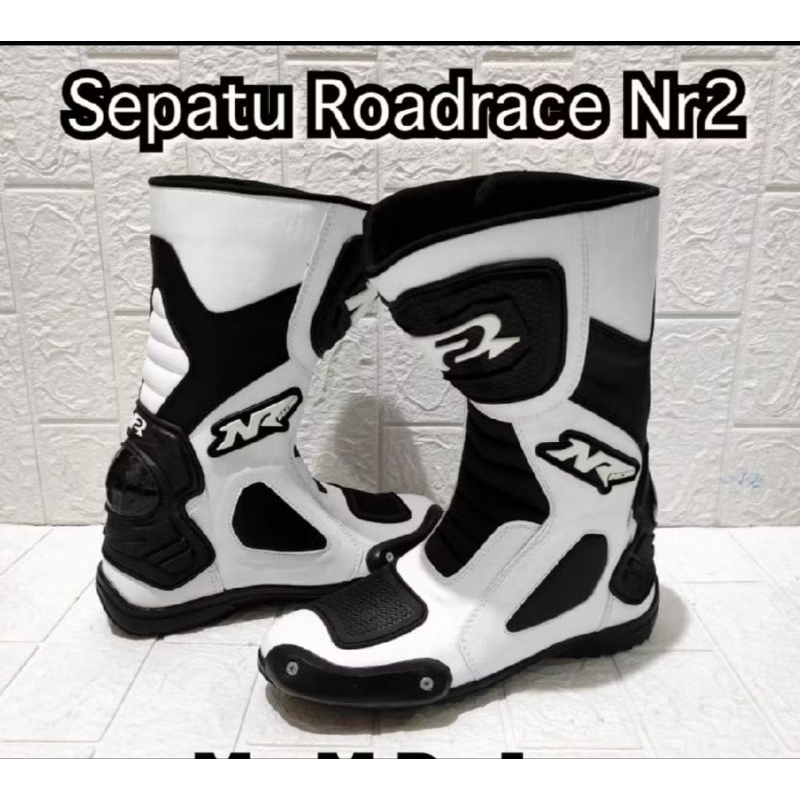 Road RACE MOTORCYCLE RACING SHOES/BOOTS SAFETY TOURING BIKERS BLACK ...
