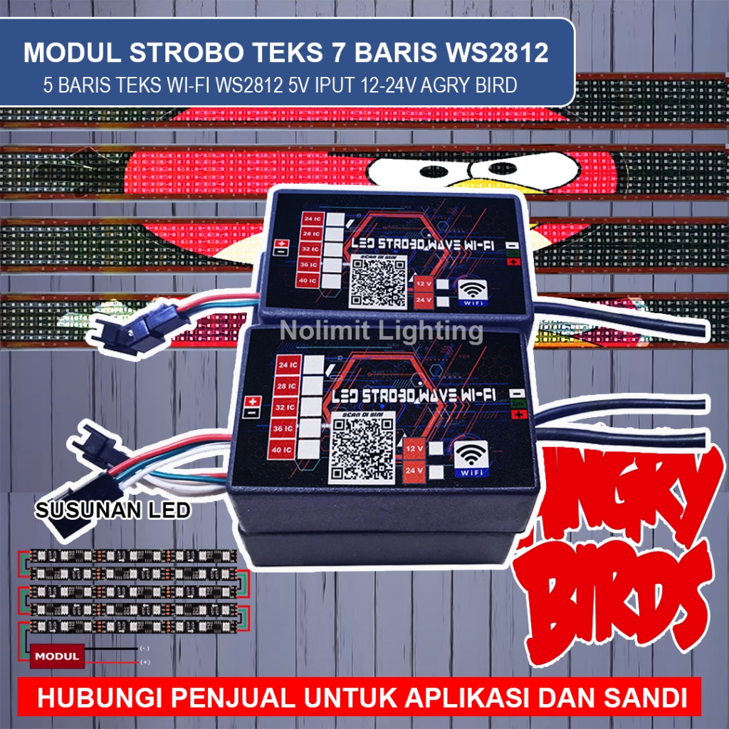 Led Module Strobe Wave 7-line Text Wi-Fi WS2812B Zigzag Animation ...