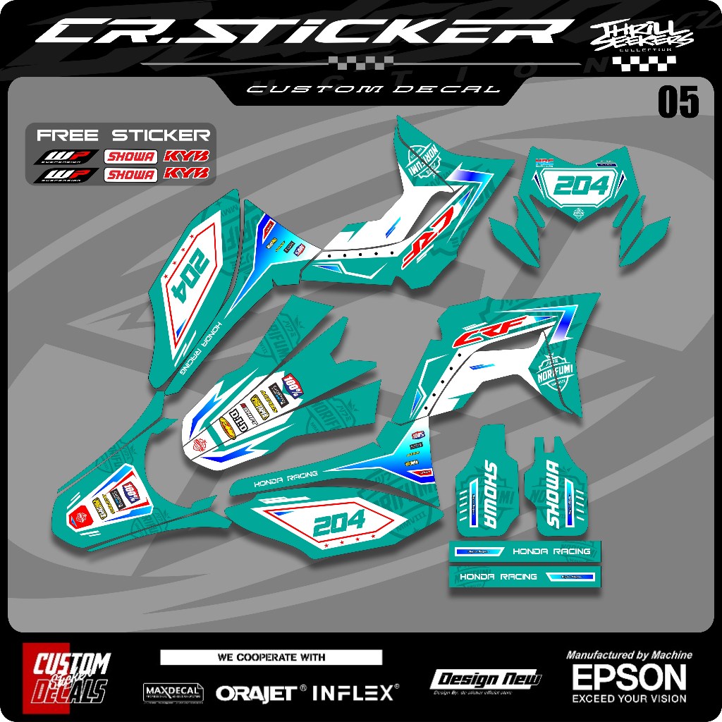Crf 150l SUPERMOTO Full Body Superglossy/doff Decal Sticker RACING ...