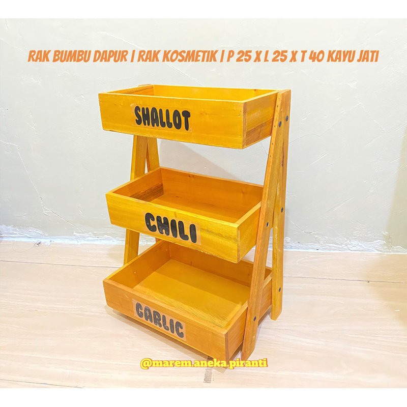 KAYU Spice Rack | Cosmetic Rack | Minimalist shelf made of teak wood ...