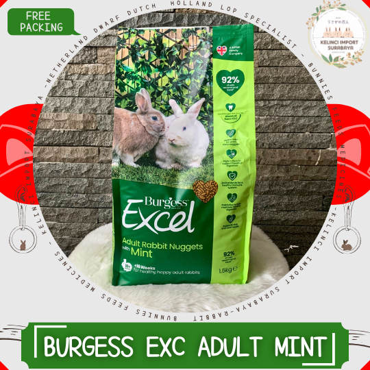 Burgess Excel ADULT MINT Original Rabbit Food Import - 1.5 KG (Unit ...