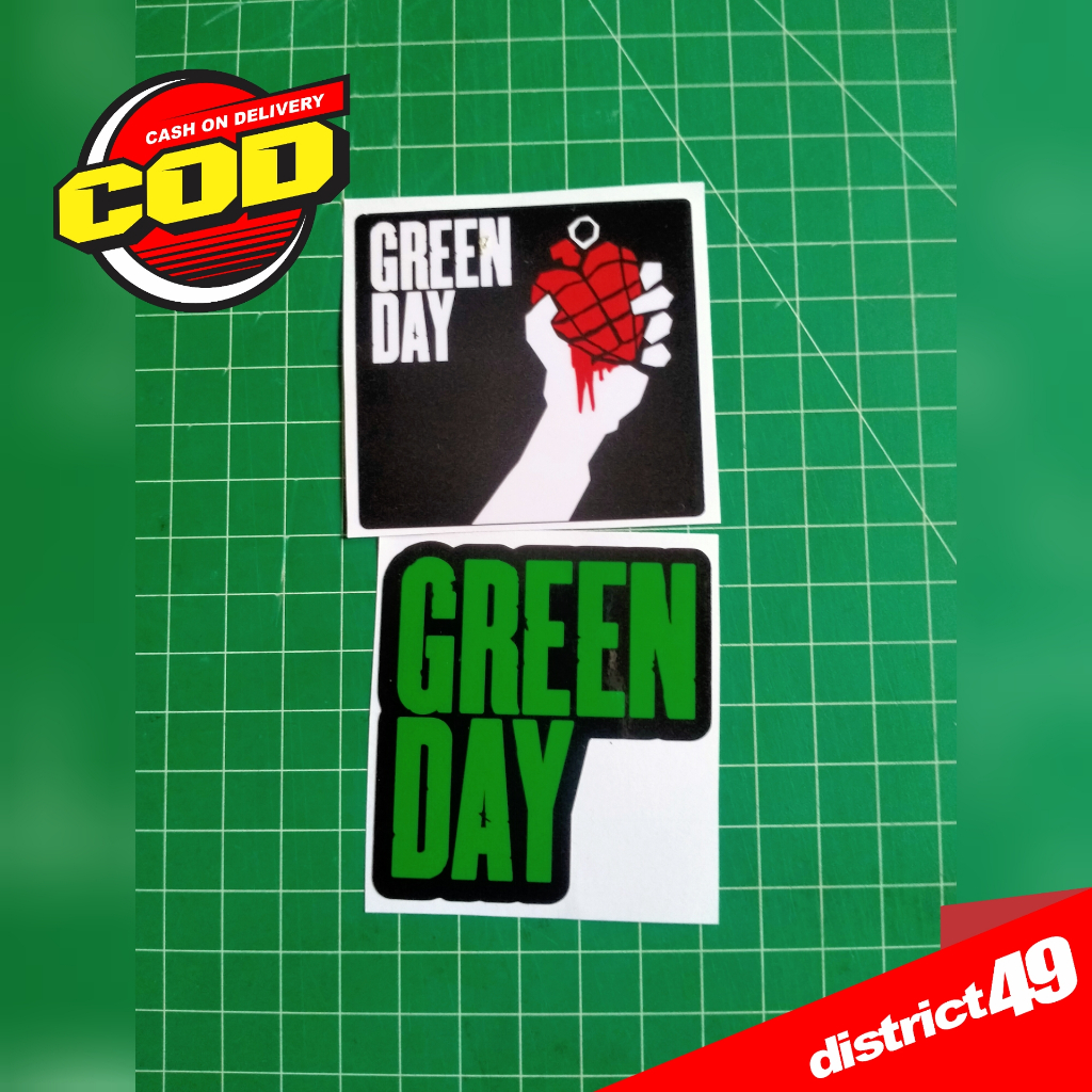 Green DAY Stickers - Waterproof Glossy Lamination Print Cut Stickers ...