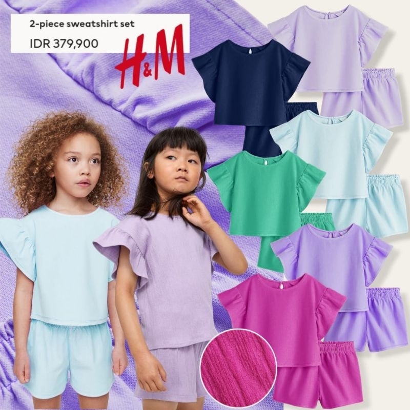 H&m Girls Set (Tshirt & Short Pants)/H&M Girls Short & Short Set (3-8Y ...