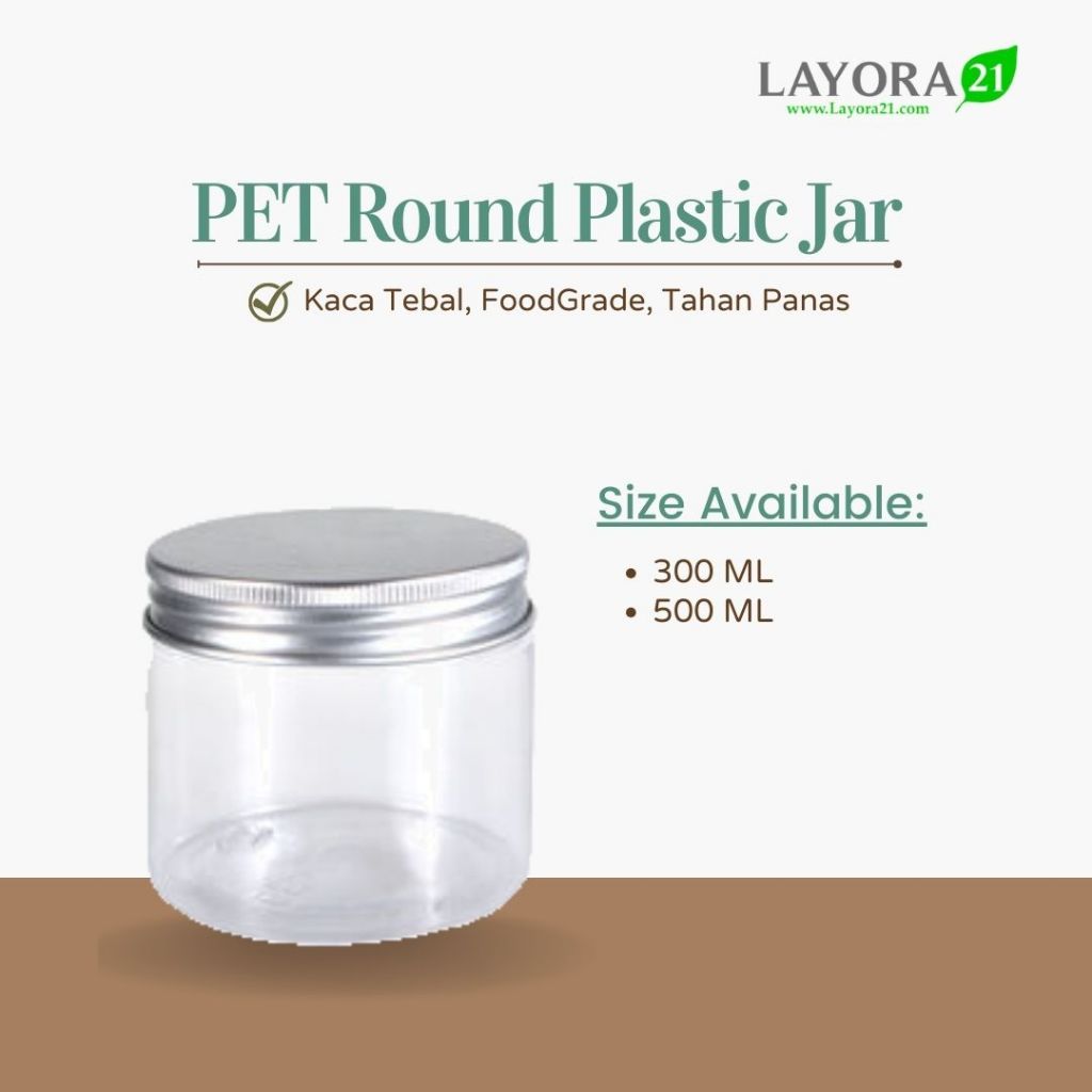 Layora21 250m Plastic Jar With Alu Lid | Round 250ml Plastic Jar (P033 ...