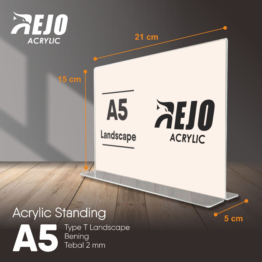 Acrylic Display Standing A5 Horizontal Tent Card Acrylic table size ...