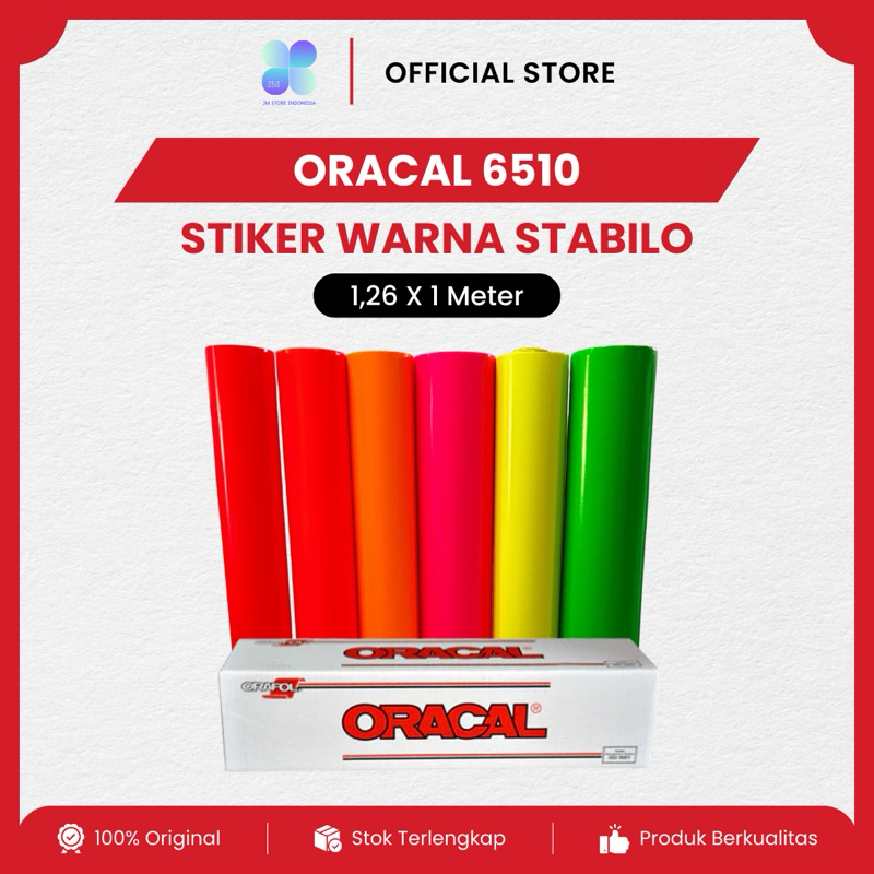 Oracal 6510 Fluorescent 1 Meter Stabilo Vinyl Color Sticker Width 1,26 ...