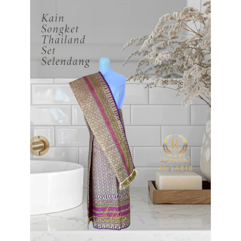 Thai Songket Woven Cloth Set Shawl Scarf Modern Traditional Songket ...