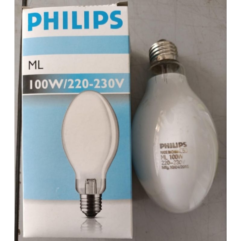 PHILIPS 100W Mercury 100Watt ML Lamp Street Light Bulb 100 W 220-230V ...