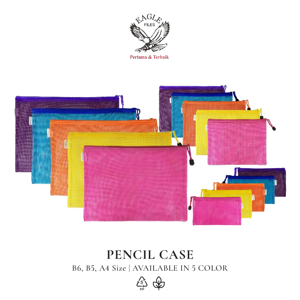 Zipper Pocket EAGLE Pencil Case Mesh Pencil Case B6~A4 B6~A4 | Shopee ...